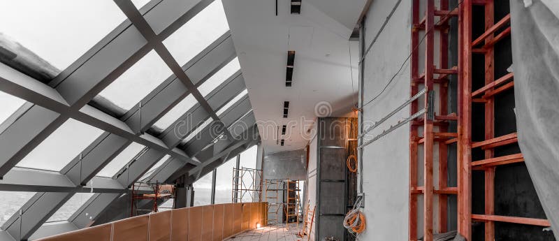 Construction Work on the Interior Decoration of a Modern Office or ...