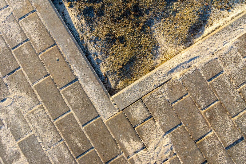 Construction Work during Landscaping, the Sand Filling the Tile Joints ...