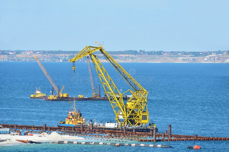 Construction Work of New Terminal in Port Stock Image - Image of ...