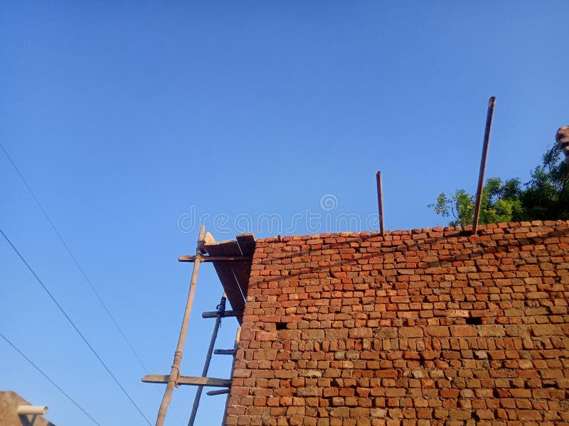 Construction Work in Pakistan Stock Photo - Image of brick, blue: 254067356