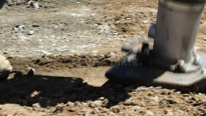 Vibratory Hammer Power Tool on the Ground at Construction Work on ...