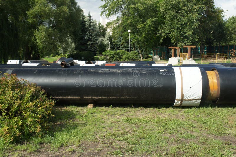 Construction Work. Workers. Pipe Laying. Repair of Communications Stock ...