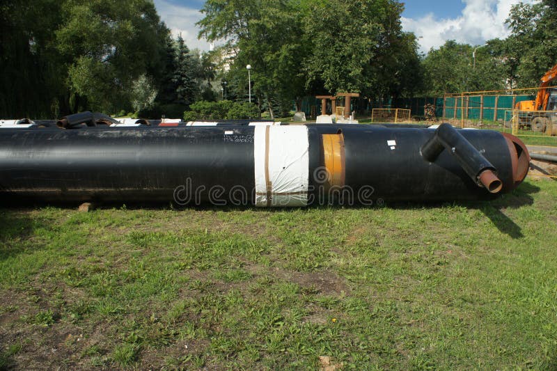Construction Work. Pipe Laying. Repair of Communications Stock Photo ...