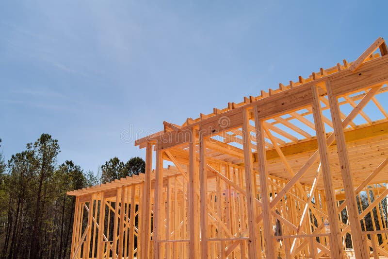 Viewing Construction Work in Progress on an Unfinished House with ...