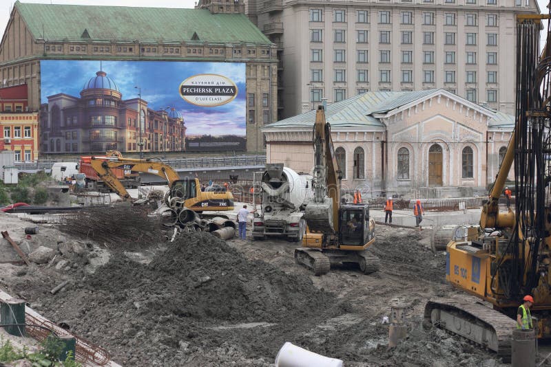 Construction work editorial photography. Image of square - 54900852