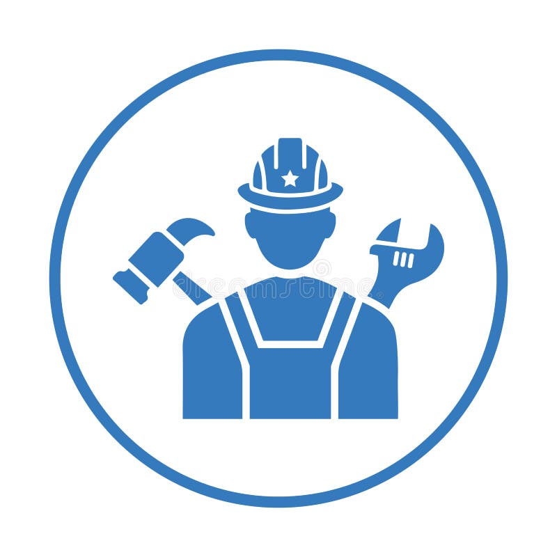 Maintenance, Construction Icon. Blue Color Design Stock Vector ...