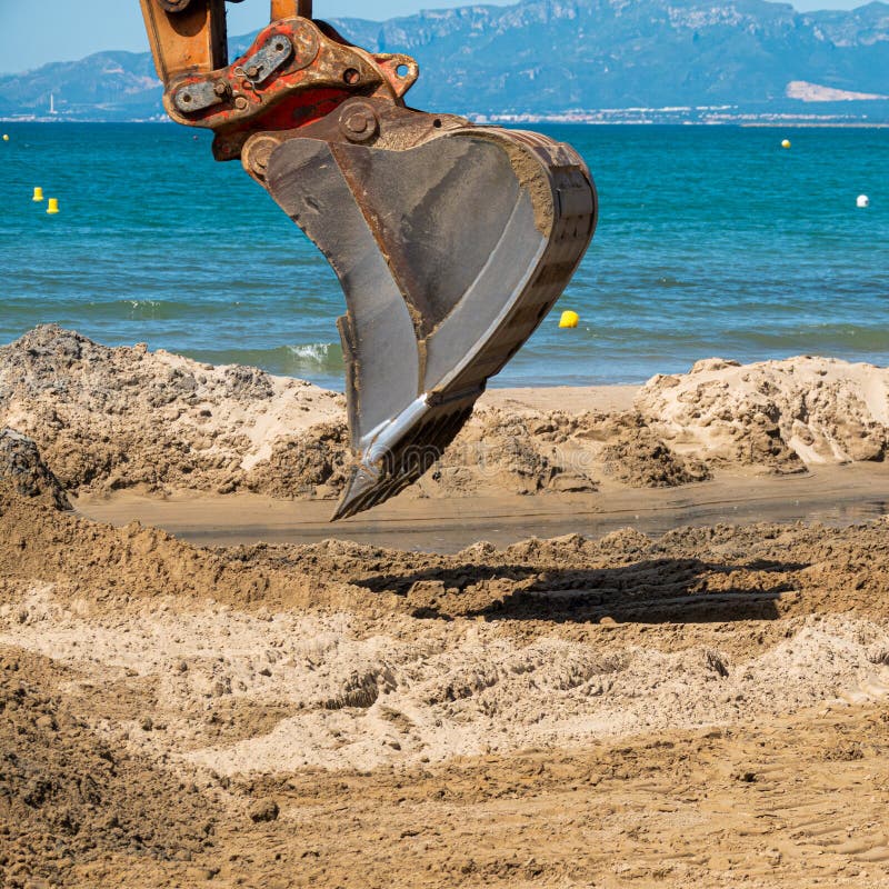 Construction Work on the Seashore Stock Image - Image of industrial ...