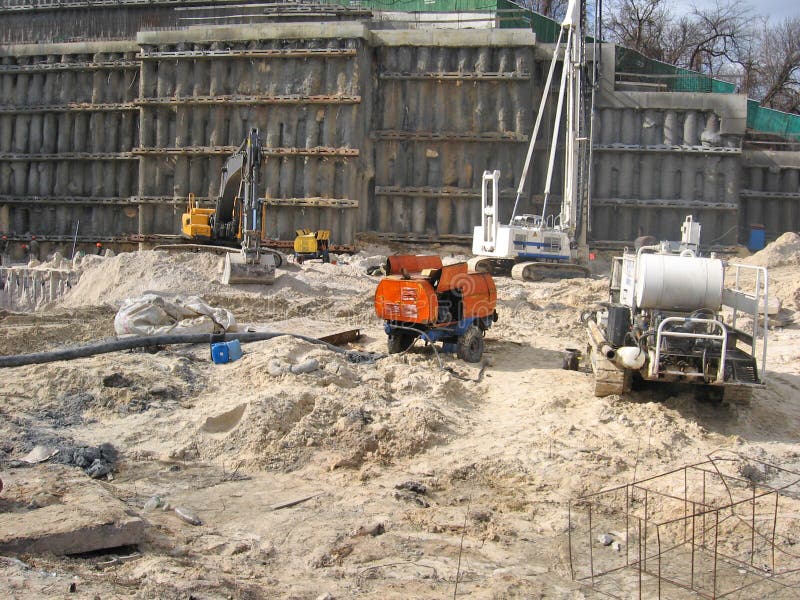 Construction work site stock image. Image of cranes, blue - 18870209