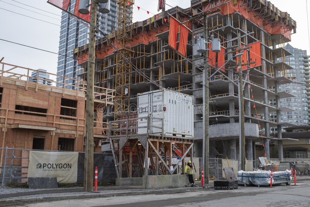 Construction Work Site Showing High Rise Condo in Development Editorial ...