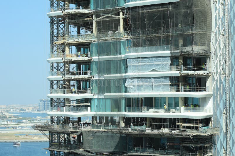 Construction Work on Skyscrapers in Dubai Stock Image - Image of urban ...