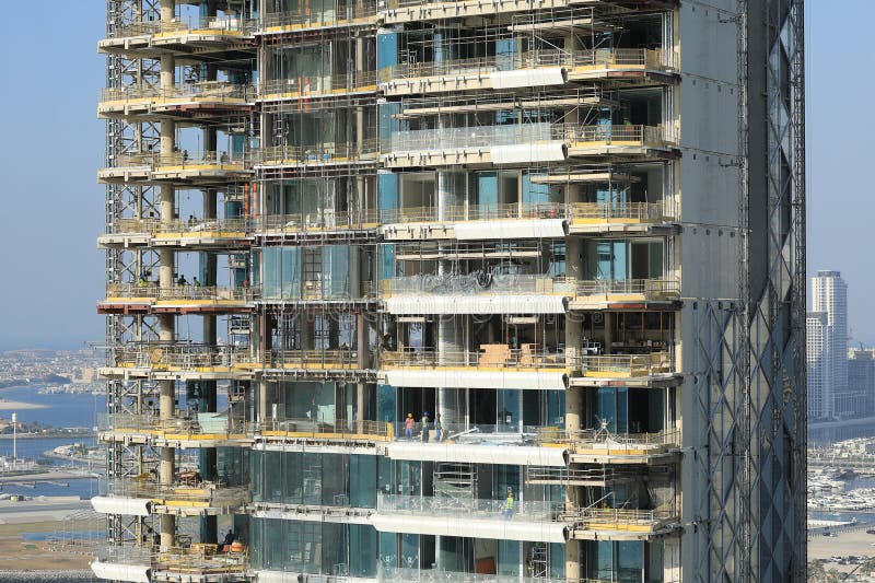 Construction Work on Skyscrapers in Dubai Stock Image - Image of ...