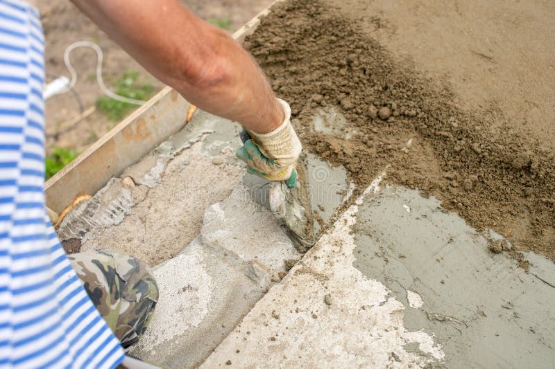 Construction Work on the Street, Leveling the Floor Stock Image - Image ...