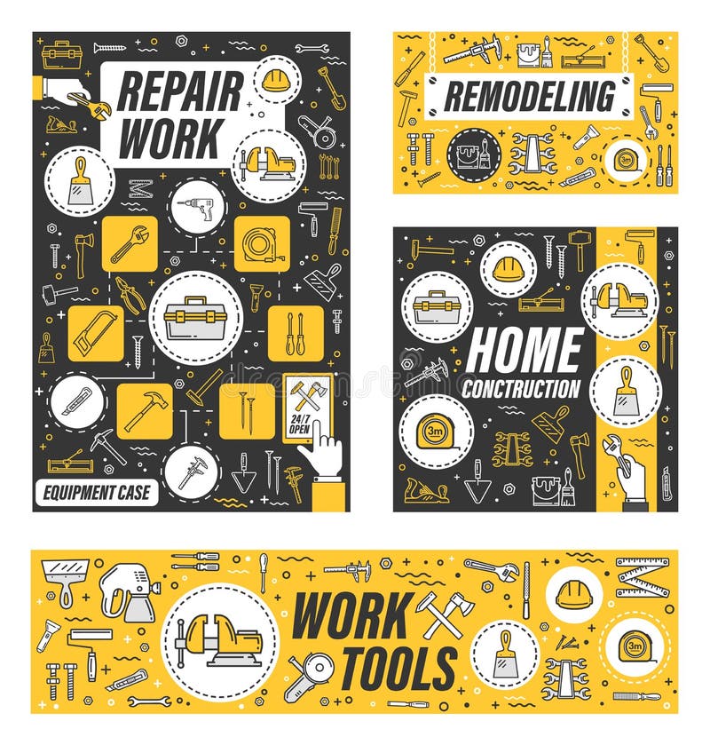 Construction Work Tools, House Repair, Remodeling Stock Vector ...