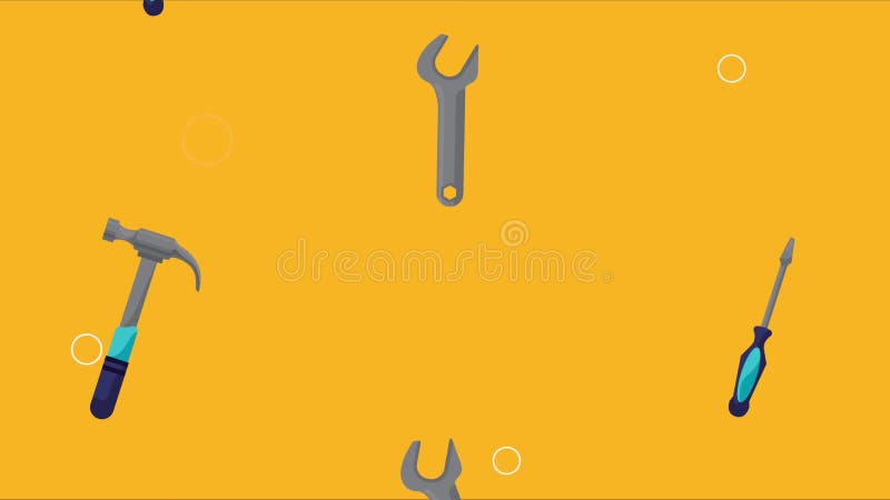 Construction Work Tools Pattern Animation Stock Video - Video of hammer ...