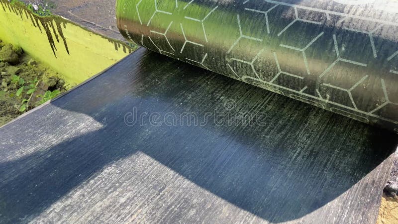 Construction Work on Waterproofing the Foundation. Roll Waterproofing ...