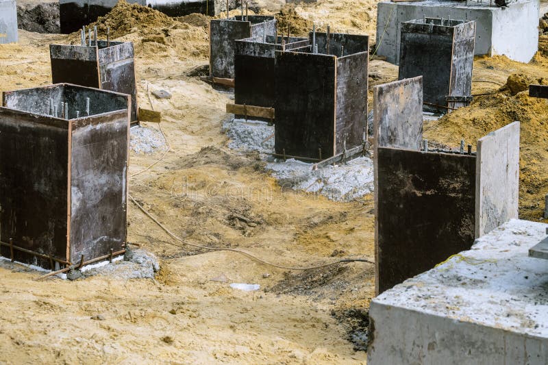 Construction Work of the Zero Cycle Stock Image - Image of detail ...