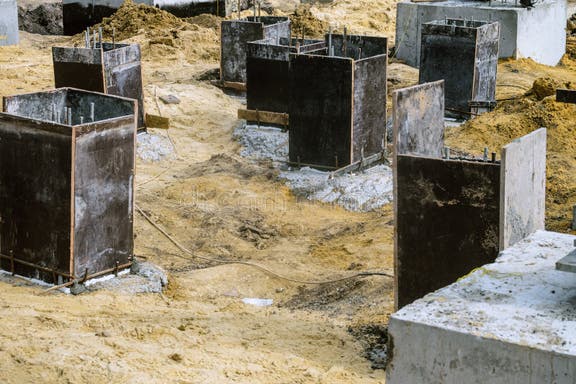 Construction Work of the Zero Cycle Stock Image - Image of detail ...