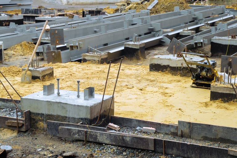 Construction Work of the Zero Cycle Stock Photo - Image of columnar ...