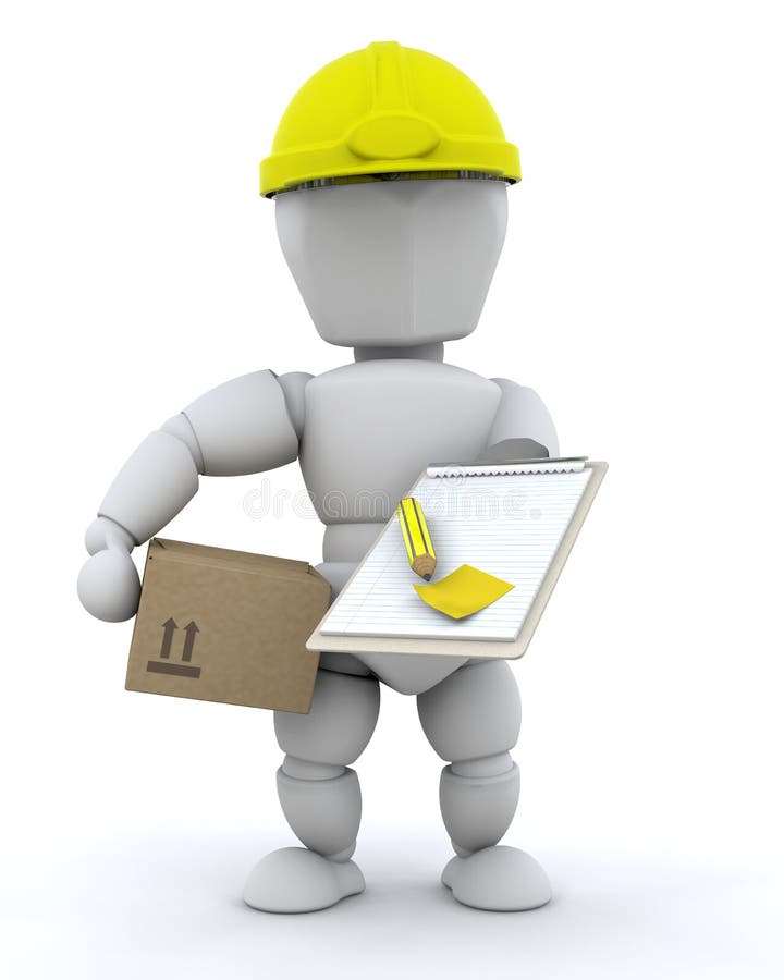 3d Man Inspecting Slip and Fall Workplace Accident Stock Illustration ...