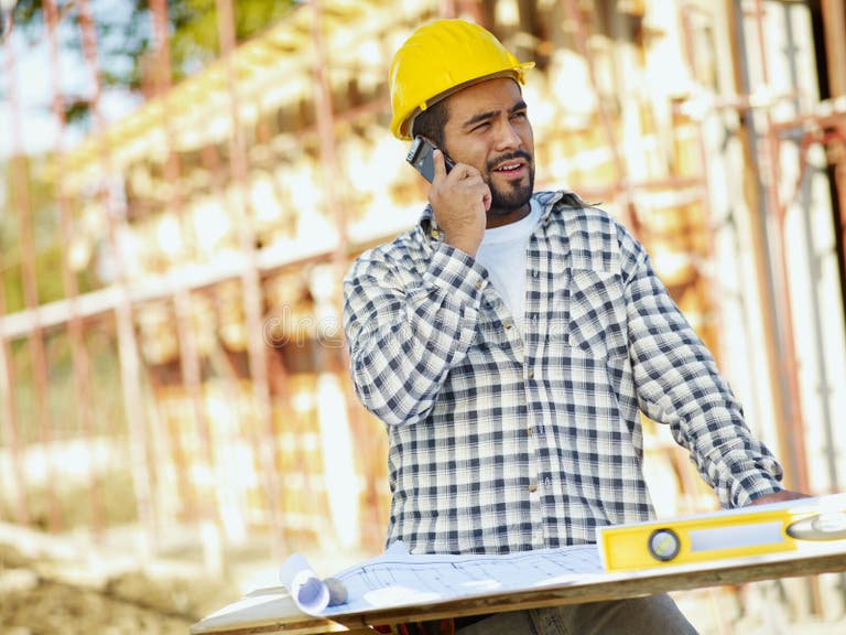 2,042 Construction Worker Looking Phone Stock Photos - Free & Royalty ...
