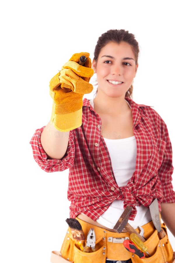 Construction worker stock photo. Image of beautiful, builder - 26641848