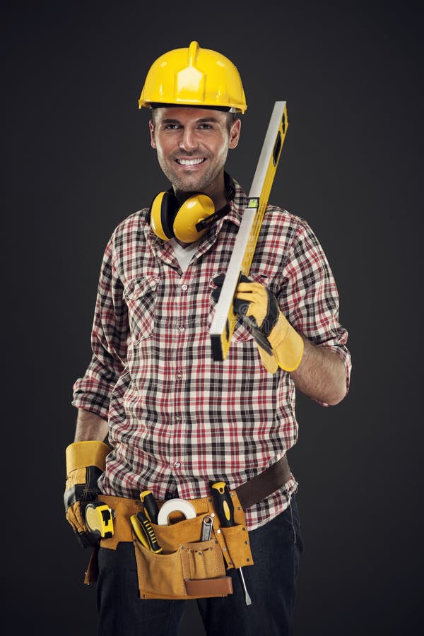 Construction worker stock image. Image of builder, advertising - 66392407