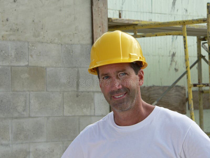 Rugged Male Construction Workers on the Jobsite Stock Photo - Image of ...