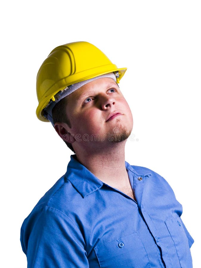 Man Construction Worker Profile Sideview Silhouette Portrait Stock ...