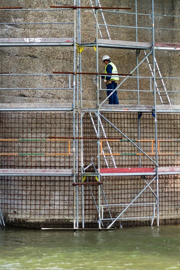 Construction Worker stock photo. Image of bridge, mending - 5123216