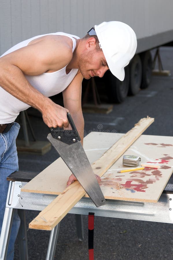 Construction Worker stock photo. Image of skilled, outside - 614610