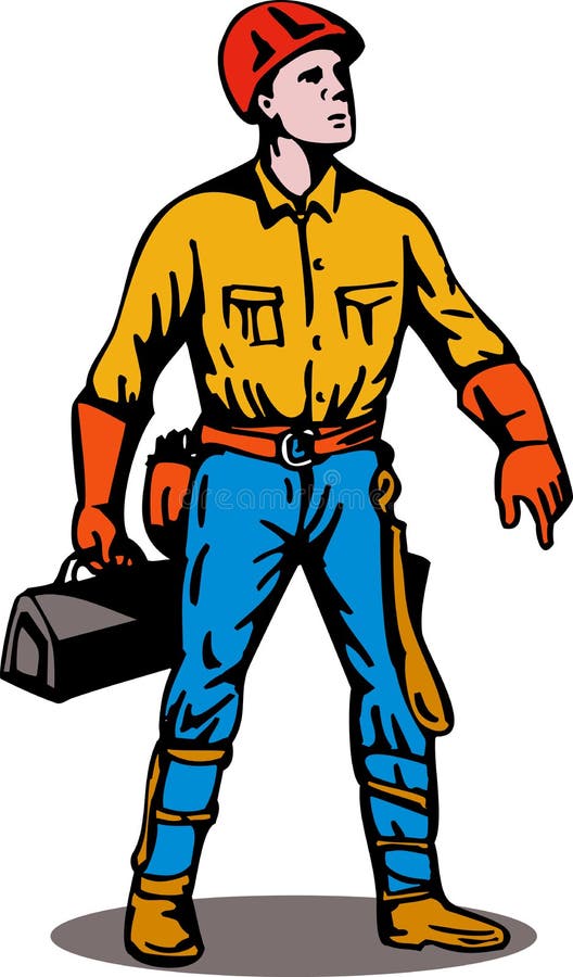 Construction Worker Character Vector Stock Vector - Illustration of ...