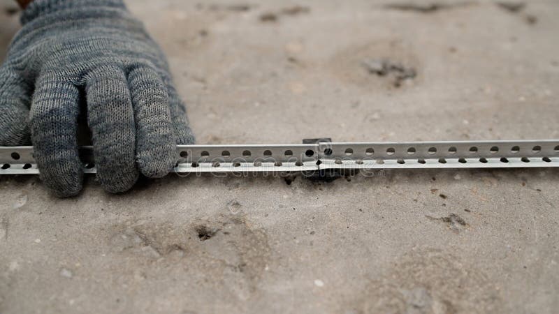 Construction Worker Applying Cement on Metal Lath Stock Image - Image ...