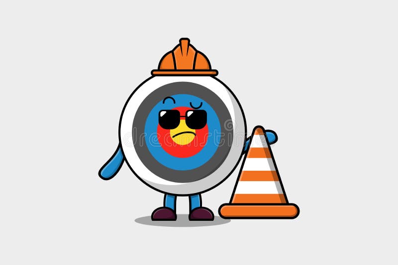 Construction Worker Archery Target Cute Character Stock Vector ...