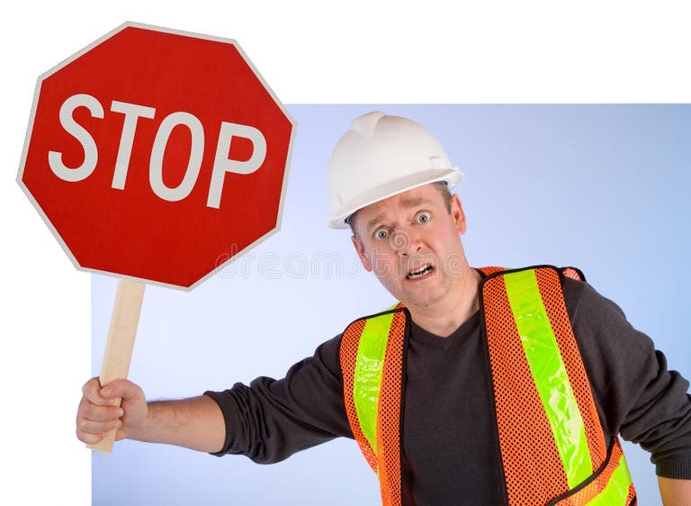 Construction Worker Asking To Stop Doing Something Stock Image - Image ...