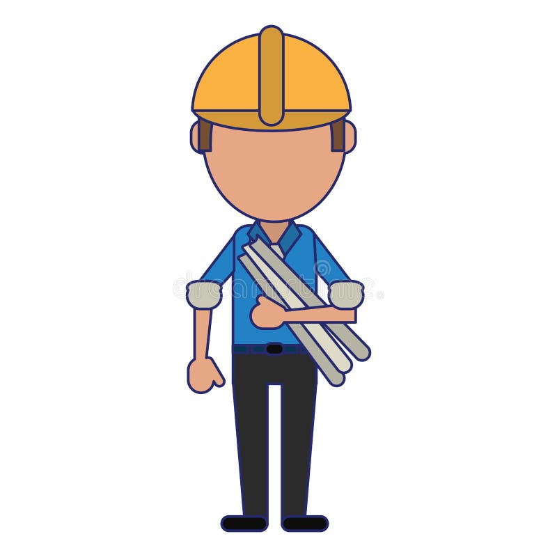 Construction worker avatar stock vector. Illustration of builder ...