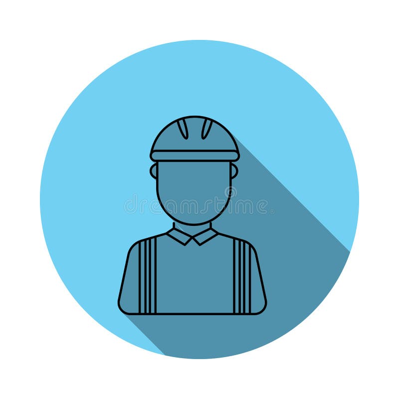 Construction Worker Avatar Icon. Elements of Avatar in Flat Blue ...