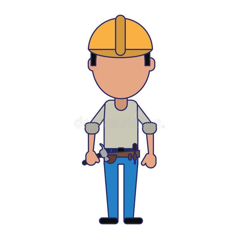 Construction worker avatar stock vector. Illustration of safety - 141287284