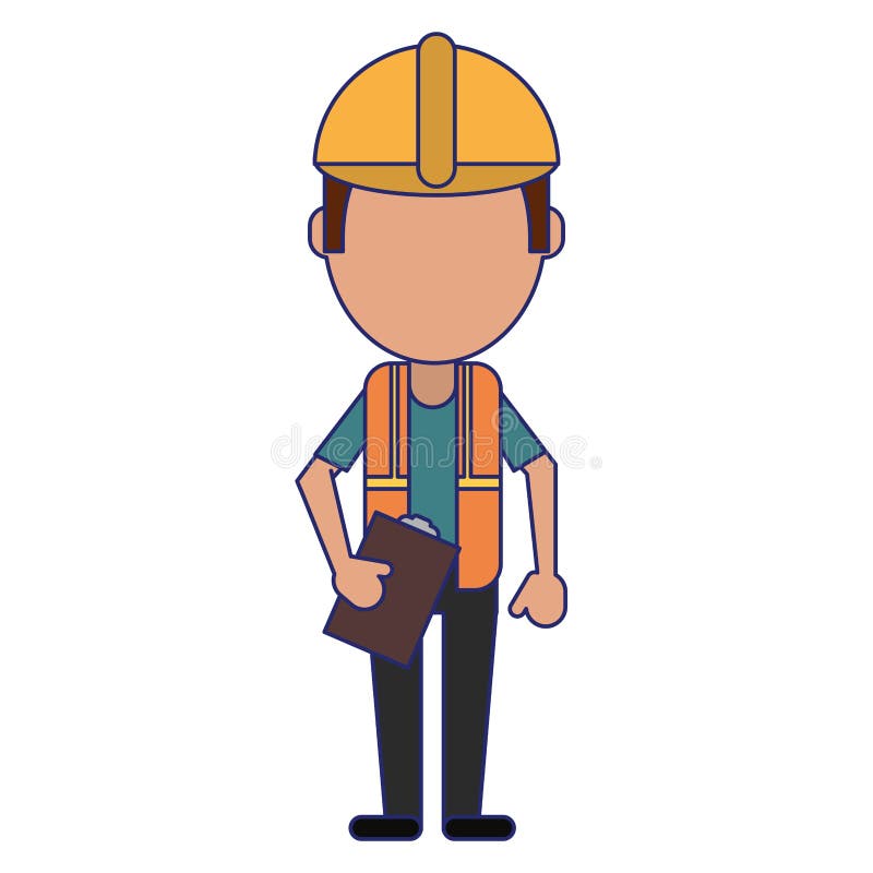 Construction worker avatar stock vector. Illustration of person - 141286847