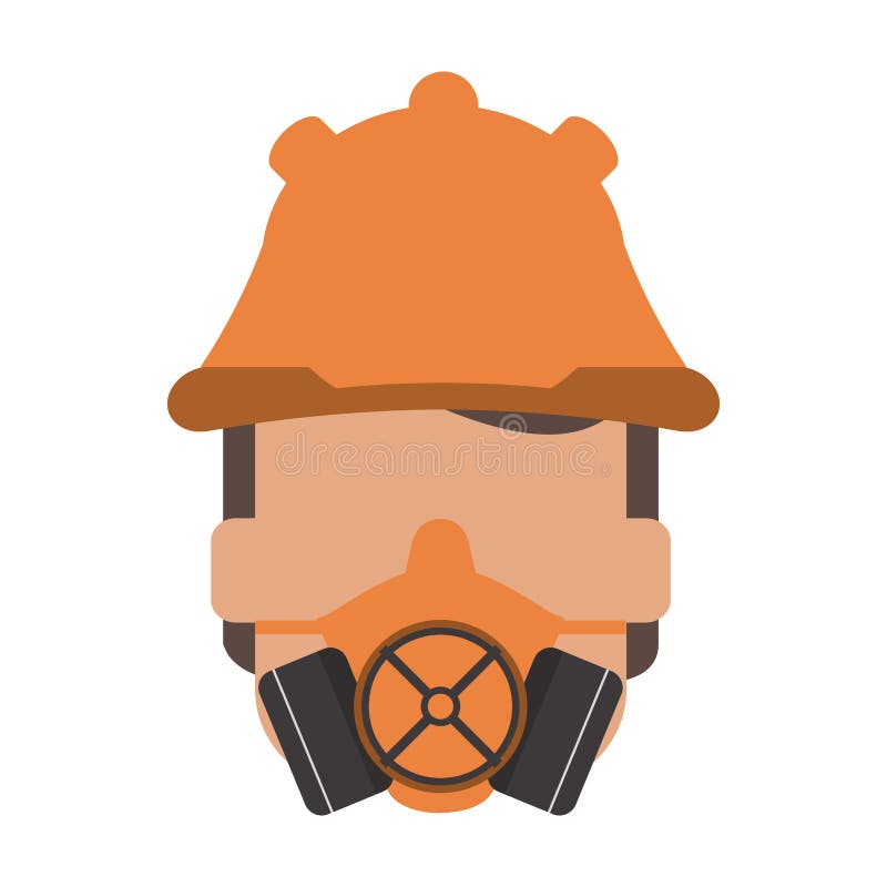 Construction worker avatar stock vector. Illustration of mask - 133637602