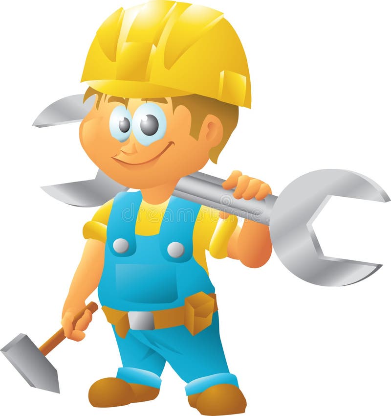 Cartoon Construction Worker Logo Stock Vector - Illustration of ...