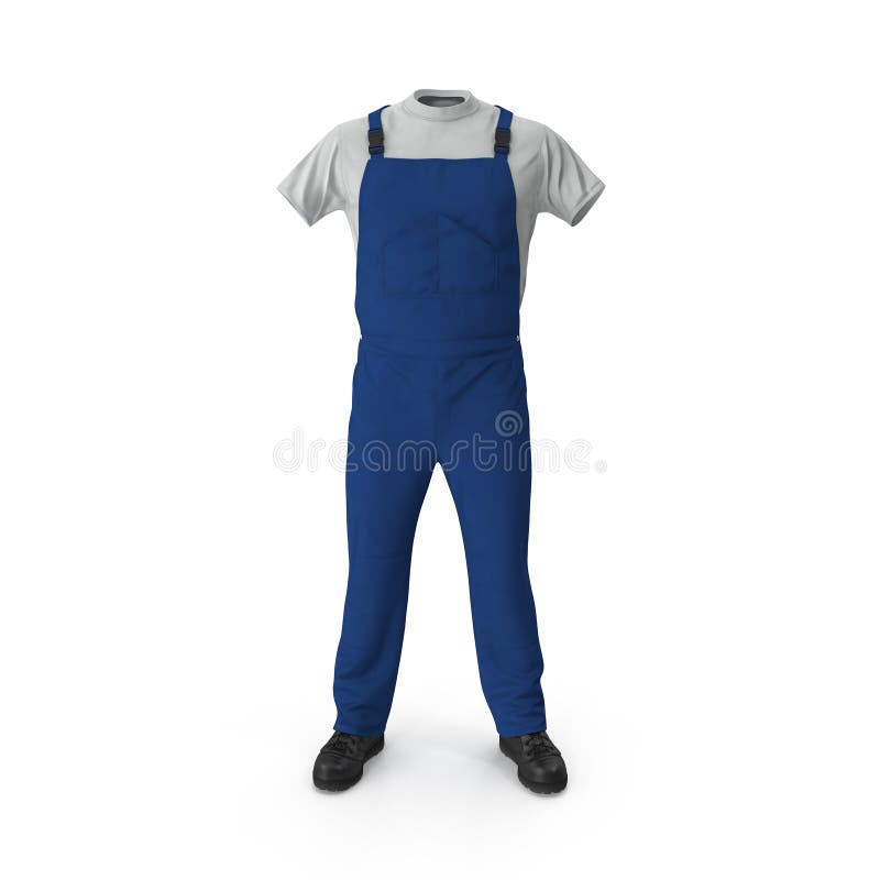 Construction Worker Blue Uniform on White Background. 3D Illustration ...