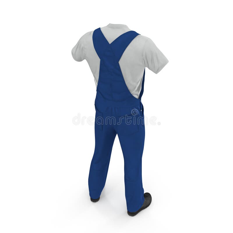 Construction Worker Blue Uniform on White Background. 3D Illustration ...