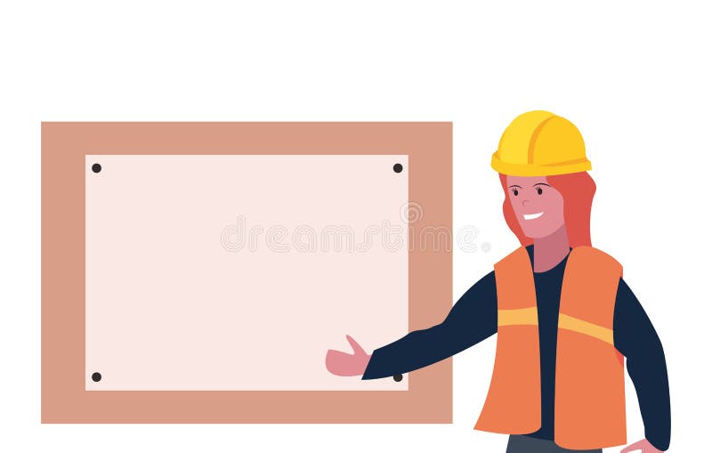 Construction worker board stock illustration. Illustration of repair ...