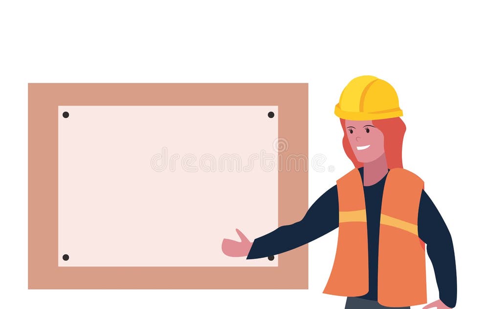 Construction worker board stock illustration. Illustration of repair ...