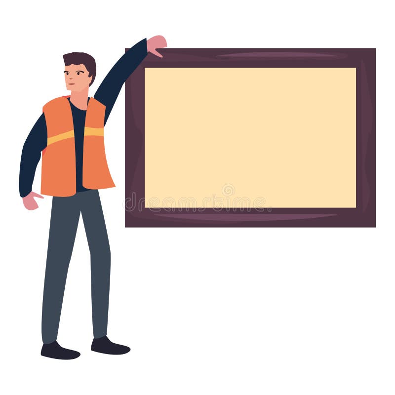 Construction worker board stock illustration. Illustration of repair ...