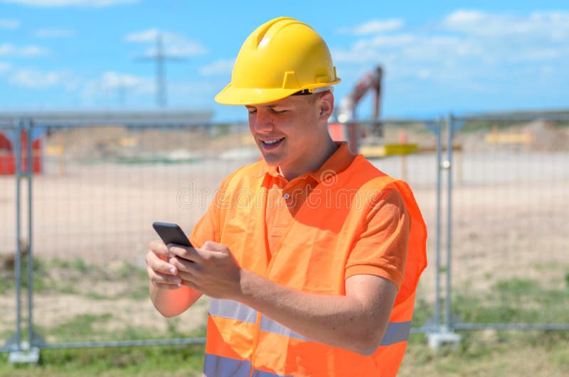 Construction Worker, Builder or Engineer on Site Stock Image - Image of ...