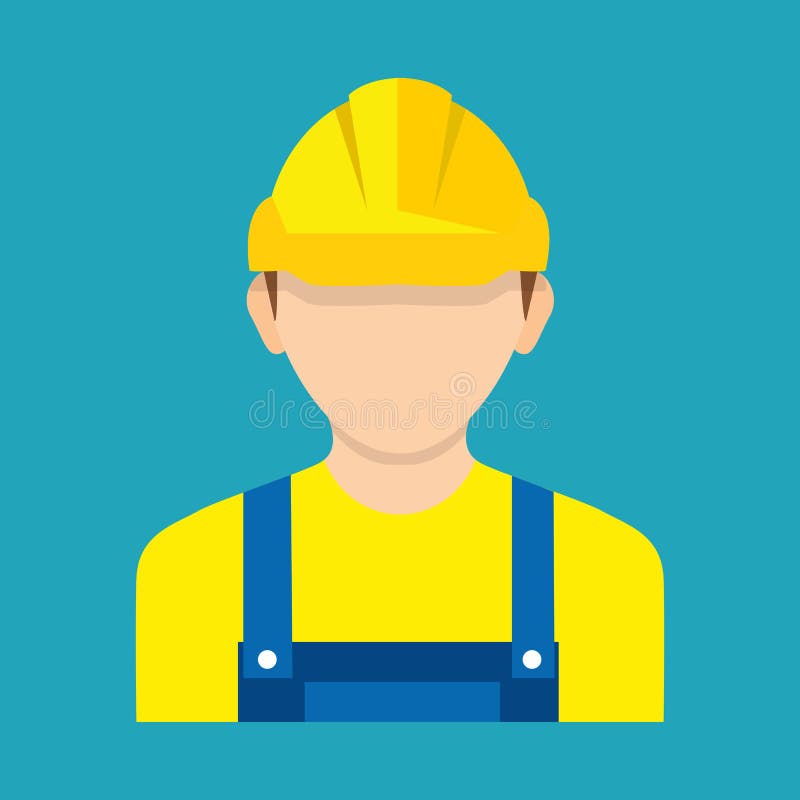Construction Worker, Builder Icon Isolated on Background. Worker Stock ...