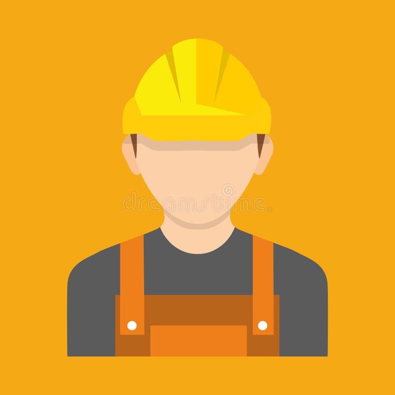 Construction Worker, Builder Icon Isolated on Background. Stock ...