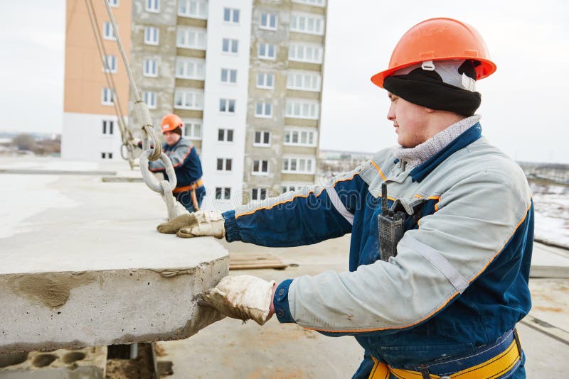 Construction Worker. Builders Concreter Joiners at Work Stock Image ...