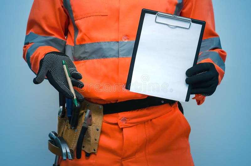 Construction worker. stock image. Image of list, construction - 132577431